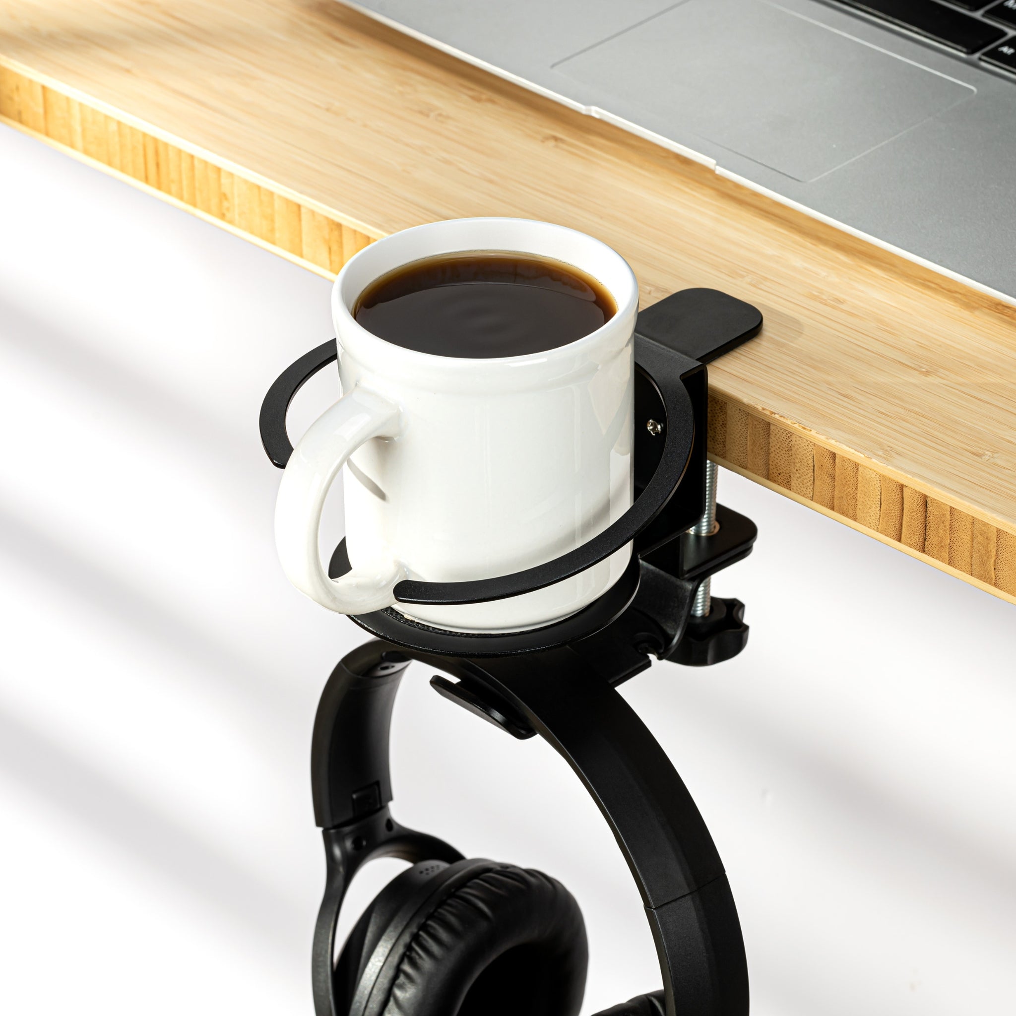 Universal Headphone Hanger with Cup Holder – Progressive Desk - Canada