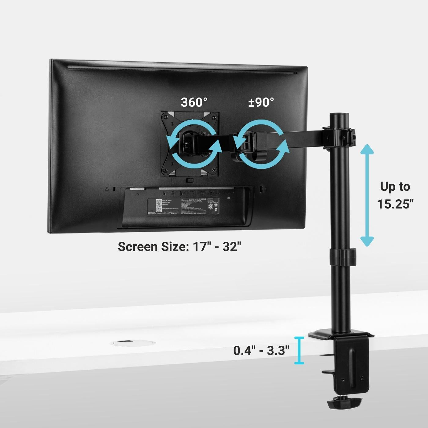 Single Arm Monitor Stand For Standing Desks DM-04-1 – Progressive Desk ...