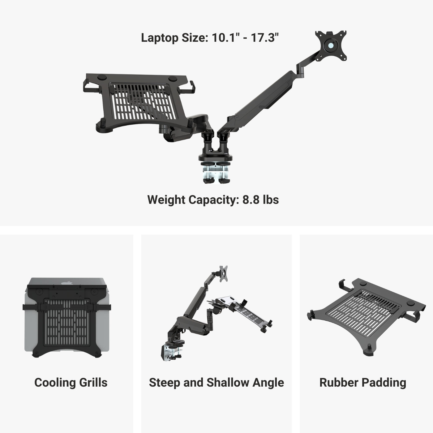 Laptop Mount Monitor Arm Attachment - Black – Progressive Desk - Canada