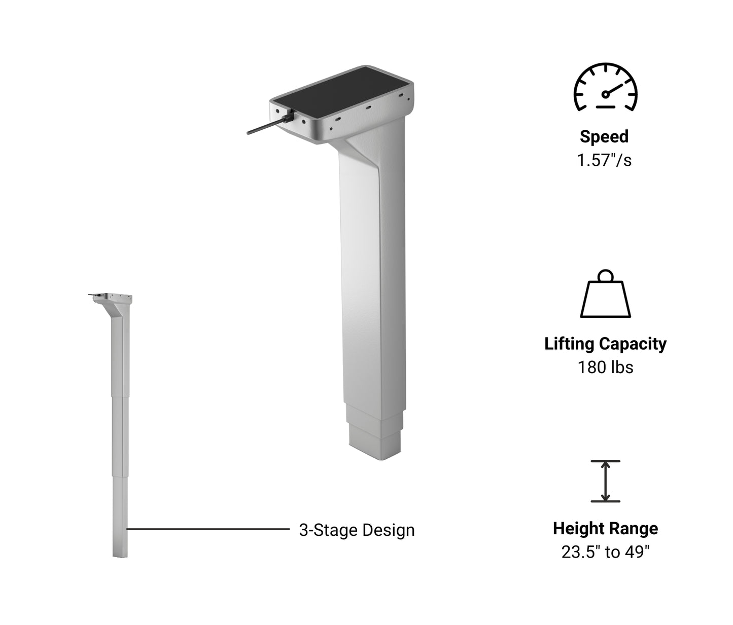 Recessed Lifting Columns for Height Adjustable Desks – Progressive Desk ...