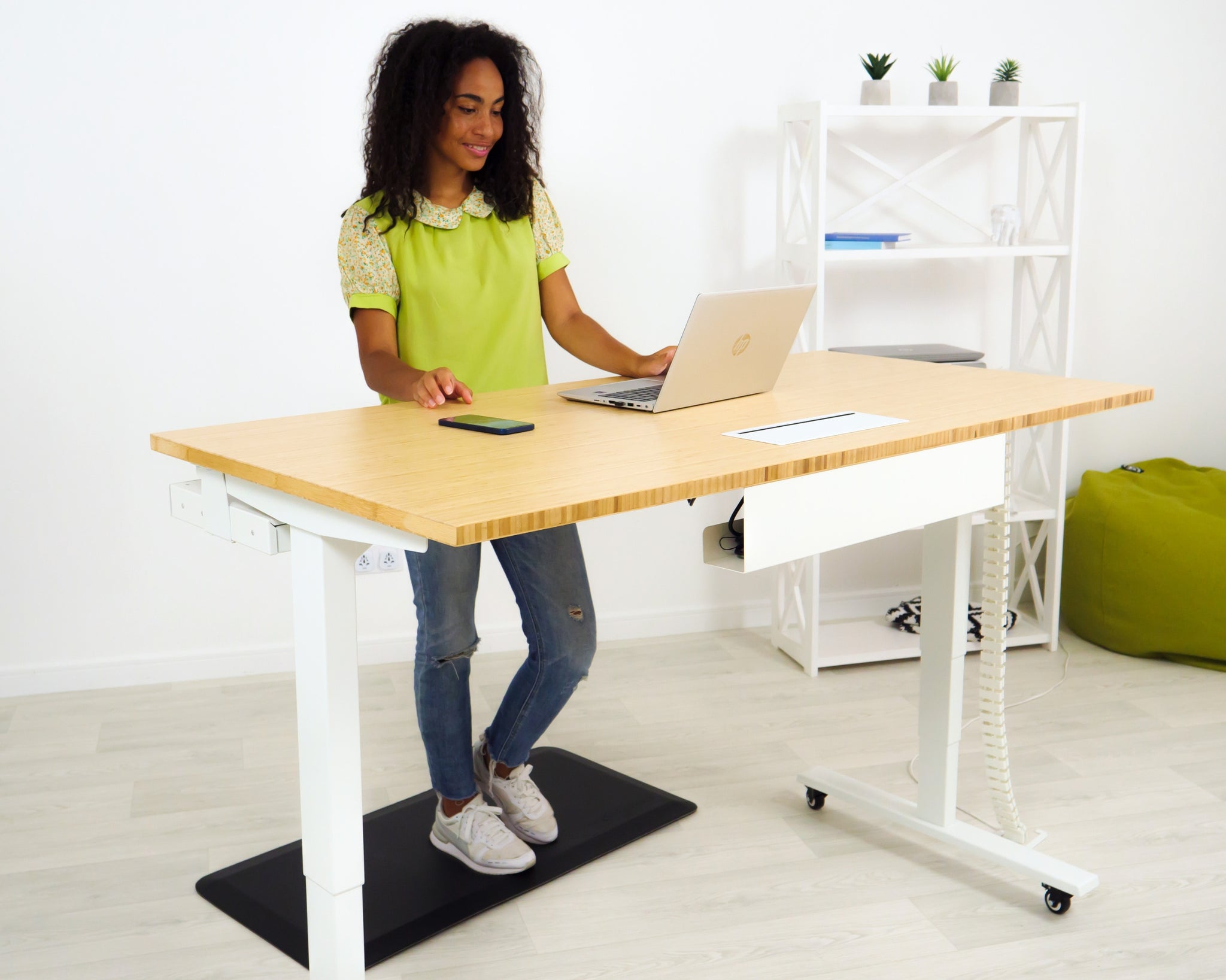 Bamboo Adjustable Standing Desk 60”x30” - Solo Ryzer by Progressive ...