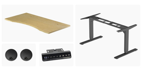 Bamboo Adjustable Standing Desk 60”x30” - Solo Ryzer by Progressive ...